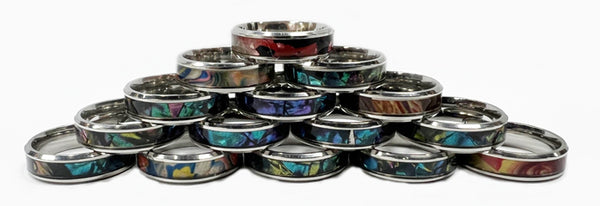 Assorted Shell Stainless Steel Rings – Peaceful Village Inc.